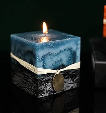 Amazon.com: Square Aroma Candle,Gradient Color Village Style Soy Wax ...