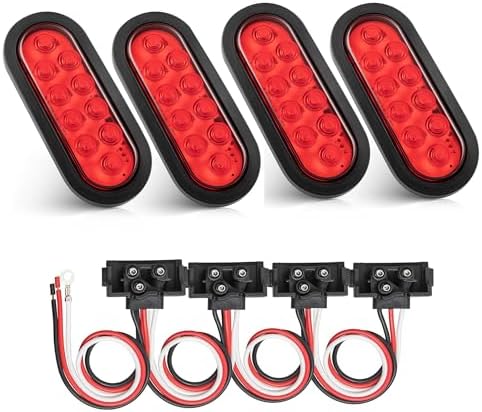 Amazon.com: Oyviny 6 Inch Oval LED Trailer Tail Light - 10LEDs Red Stop ...