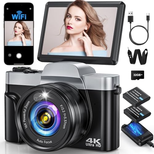 Amazon.com : 4K Digital Camera for Photography with WiFi, 64MP ...