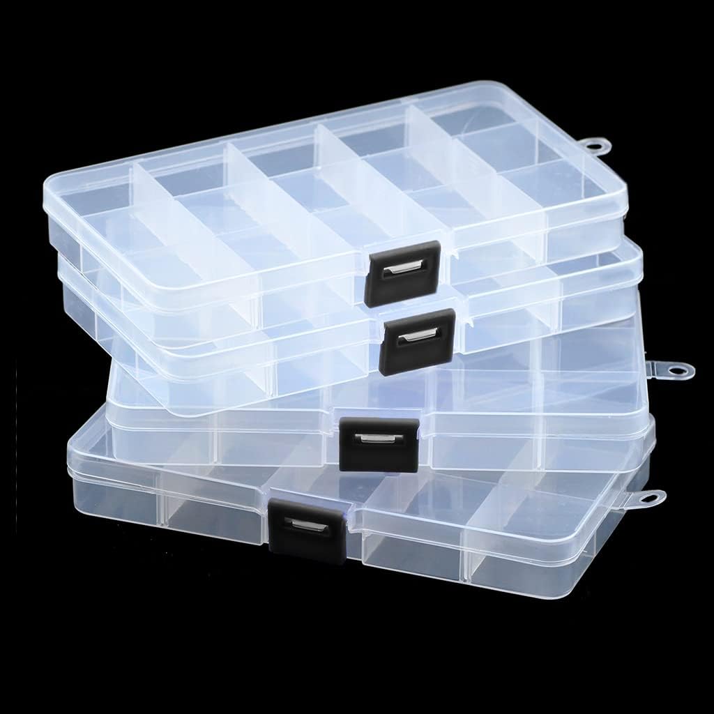 Plano Tackle Boxes Qualsen 4 Pack Plastic Compartment Box With ...