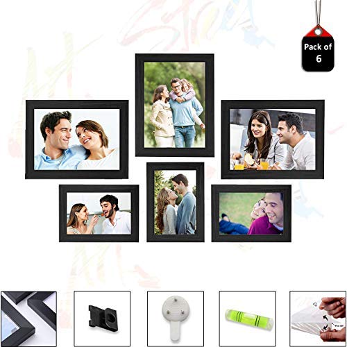 Art Street Set of 6 Individual Black Wall Photo Frames Wall Decor |Mix ...