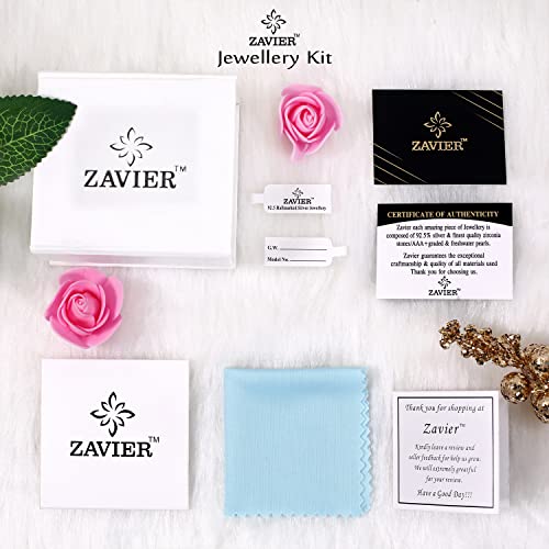 Buy ZAVIER 925 Sterling Silver Blooming Flower Pendant Set For Girls & Womens With Certificate ...