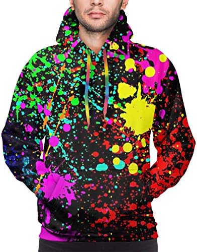 Amazon.com: SHEN-DSOM Men's Colored Paint Splatter Cool Sweater Hoodie ...