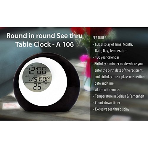 Round in Round See Thru Table Clock : Amazon.in: Home & Kitchen
