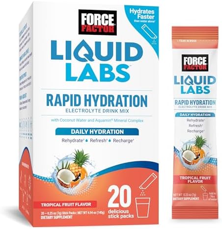 Amazon.com: FORCE FACTOR Liquid Labs Electrolytes Powder, Hydration ...