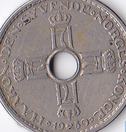 1955 UK Norway Norwegian 1 One Krone coin Good at Amazon's Collectible ...