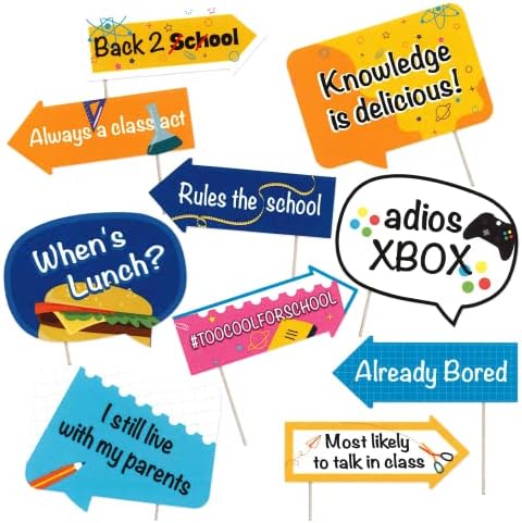 Amazon.com: 7-gost Back to School Party Photo Booth Props First Day of ...