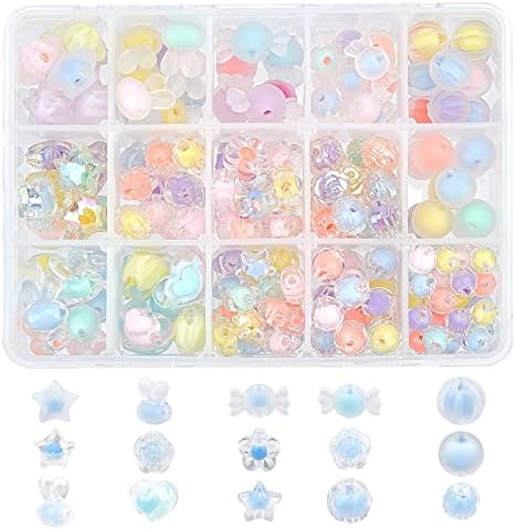 Amazon.com: 250pcs Acrylic Assorted Beads, BetterJonny AB Color Beads ...