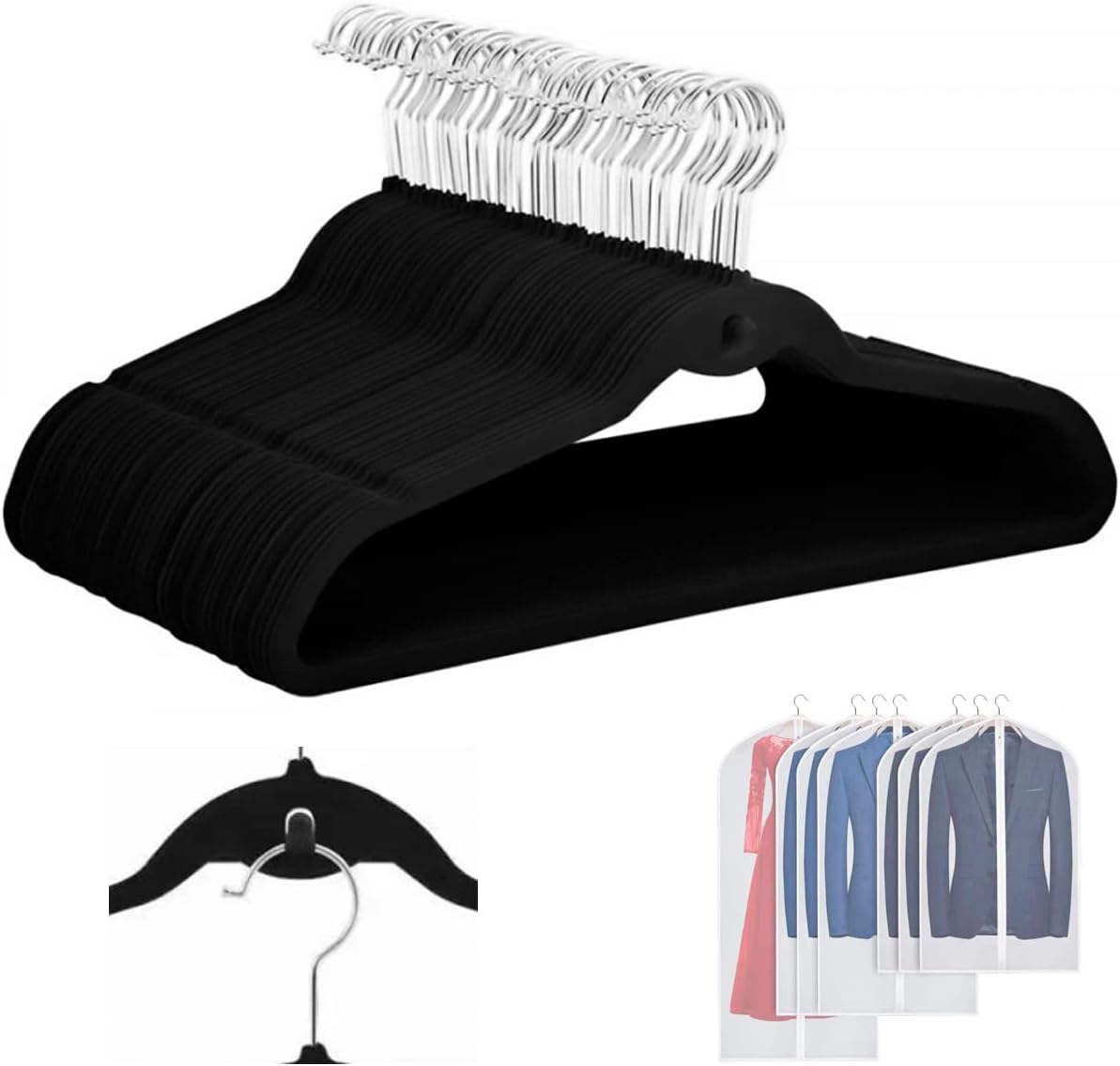 Ganchos para Ropa, Apilables, Perchas de Ropa, Calidad Premium Gancho ...