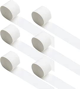 Amazon.com: XIKSXITN 6 Rolls White Crepe Paper Streamers-White ...