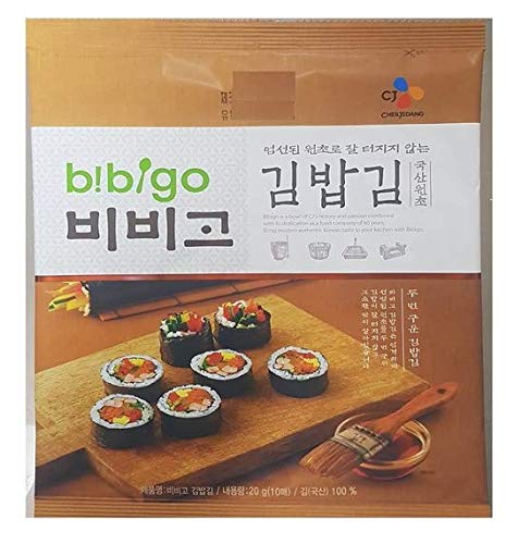 Buy CJ bibigo Kimbap Kim(20g)-10pcs x2 with Bamboo Kimbab Rolling Mat ...
