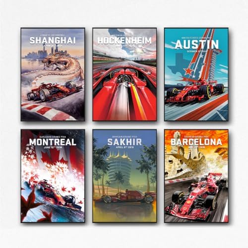 Amazon.com: MERI HOME Formula 1 Poster Wall Art Collage Kit - 48 Pcs F1 ...