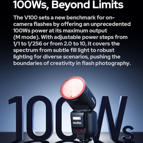Godox V100C V100-C 100Ws TTL Flash for Canon Cameras, 400 Full Power ...