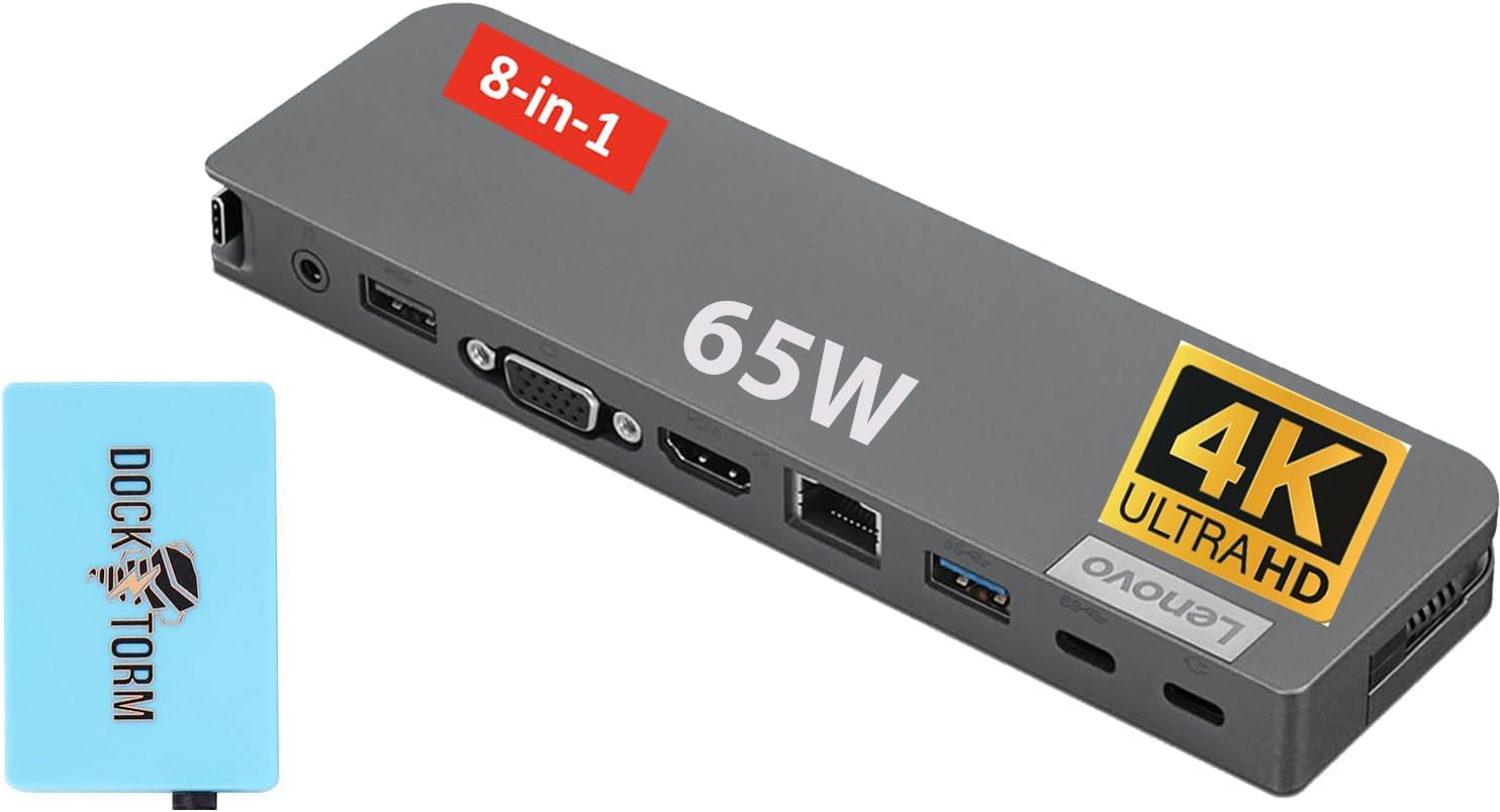 Amazon.com: Lenovo USB-C Mini Dock, 8 in 1 (Beat 7-in-1) Portable Dock ...
