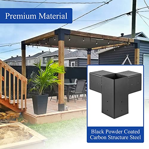 Snapklik.com : Flieeya Pergola Kit Black Elevated Wood Stand Kit
