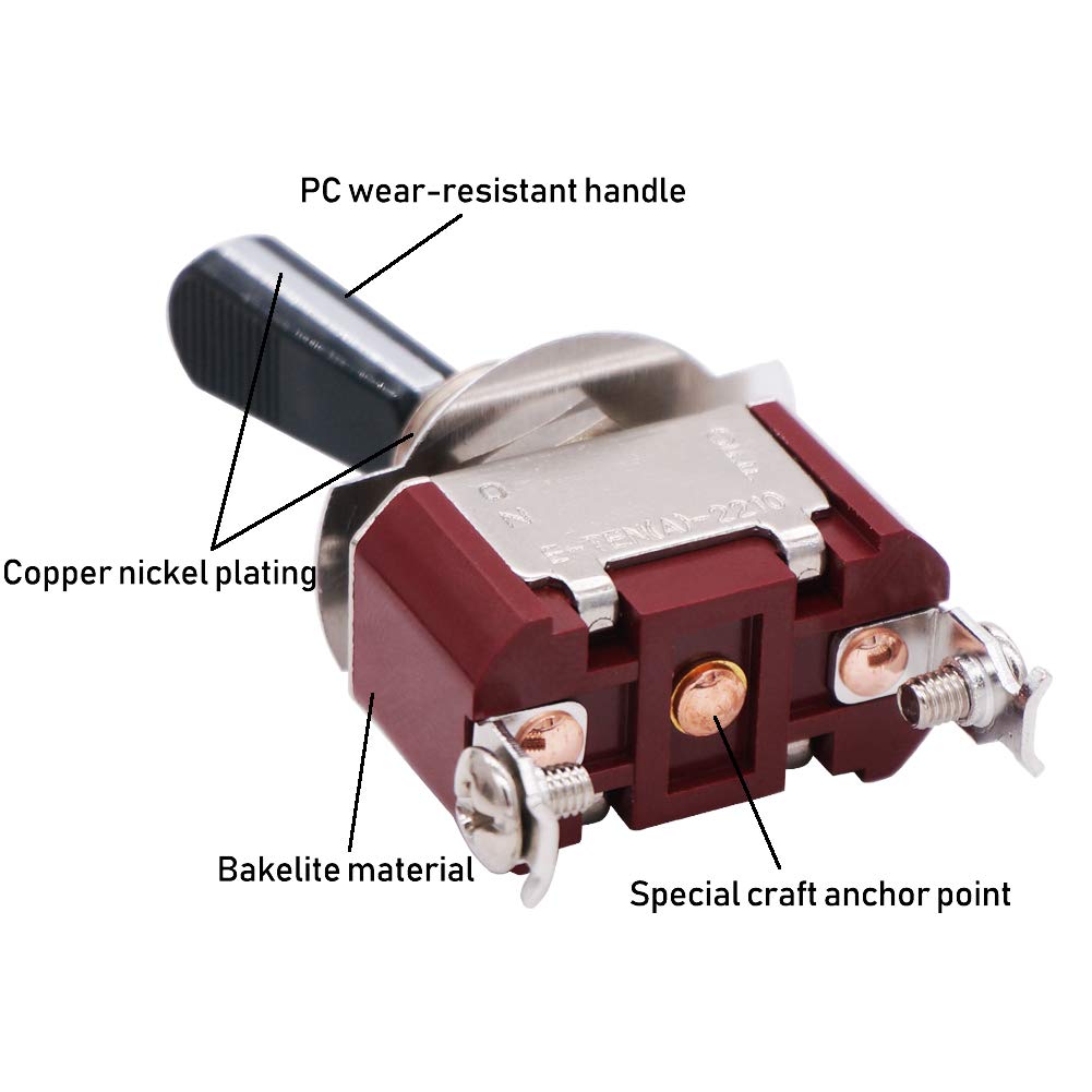Snapklik.com : Twidec/Heavy Duty Rocker Toggle Switch 16A 250V SPST 2 ...