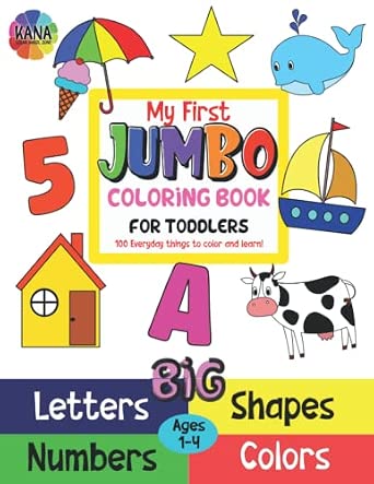 My First Jumbo Coloring Book for Toddlers: Easy and Big Letters ...