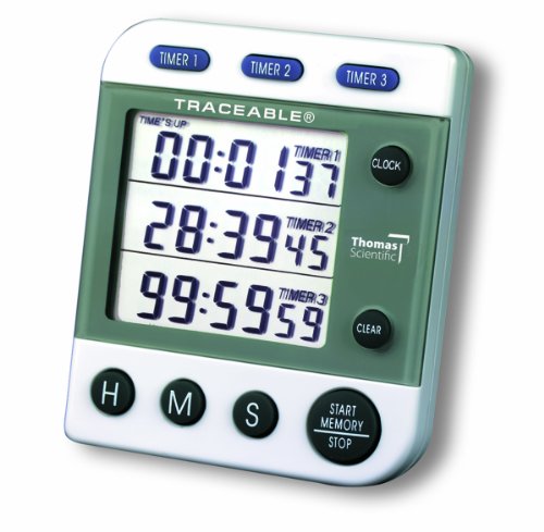 Thomas 5008 Traceable Three-Alarm Timer, 0.01 Percent Accuracy, 2 ...