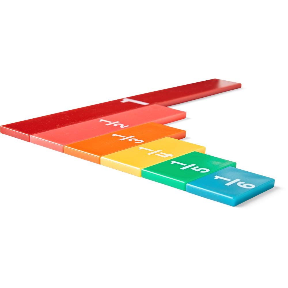hand2mind Plastic Rainbow Fraction Tiles, Montessori Math Materials ...