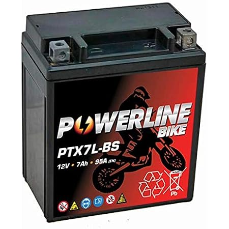 PTX9-BS Powerline Factory Sealed Motorcycle Battery 12V 9Ah : Amazon.co ...