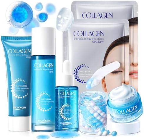 Amazon.com: Collagen Skincare Set for Women – 7Pcs Face Care Kit with ...