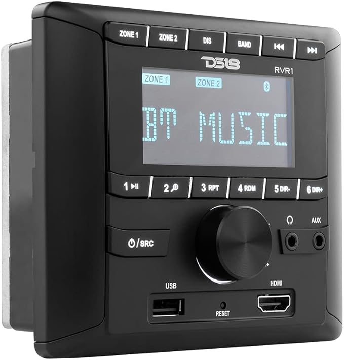 Amazon.com: DS18 RVR1 RV Headunit LCD Screen, 2 Zones, 4 Volts Output ...