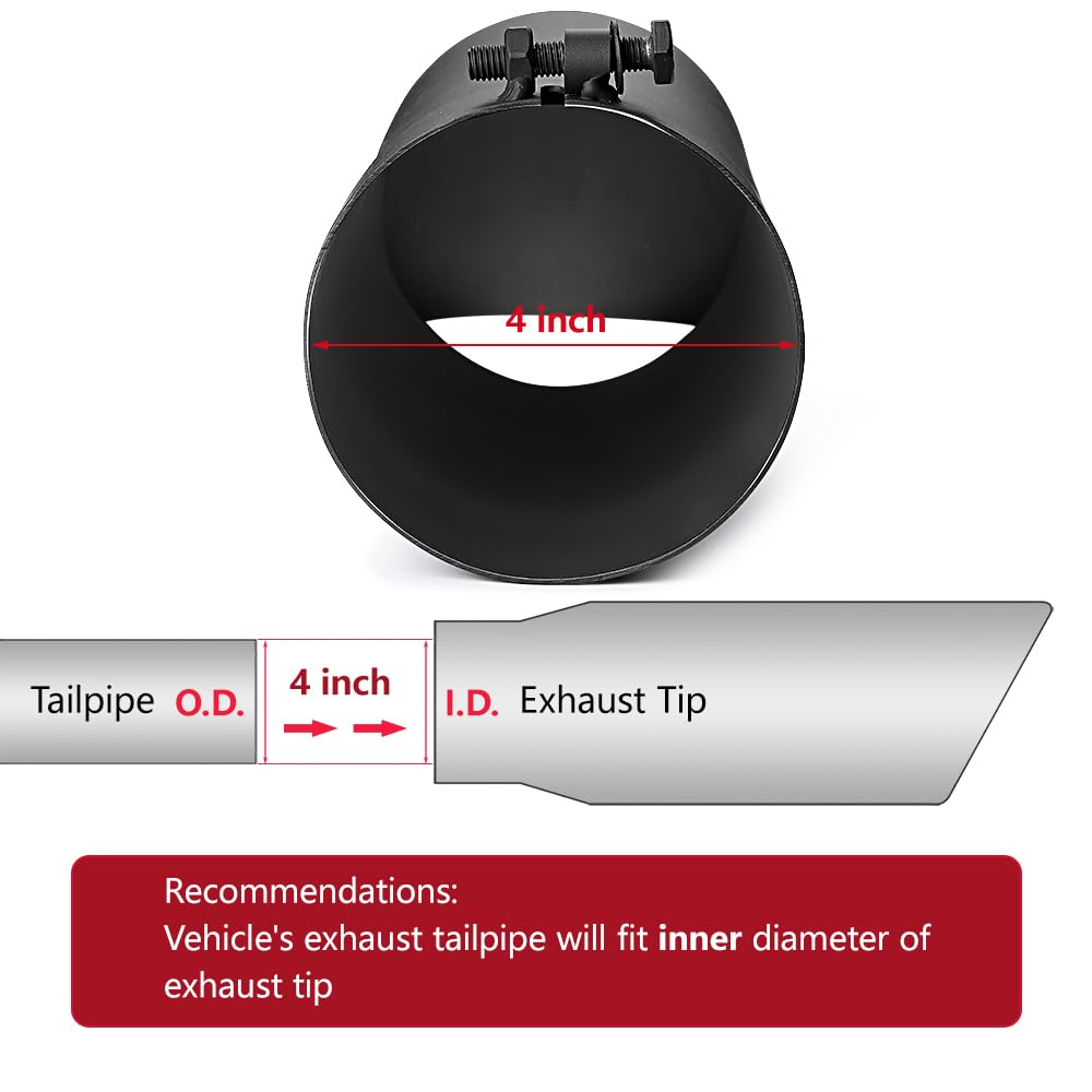 Snapklik.com : 4 Inch Inlet Turn Down Bolt On Exhaust Tip, Standard 4 ...