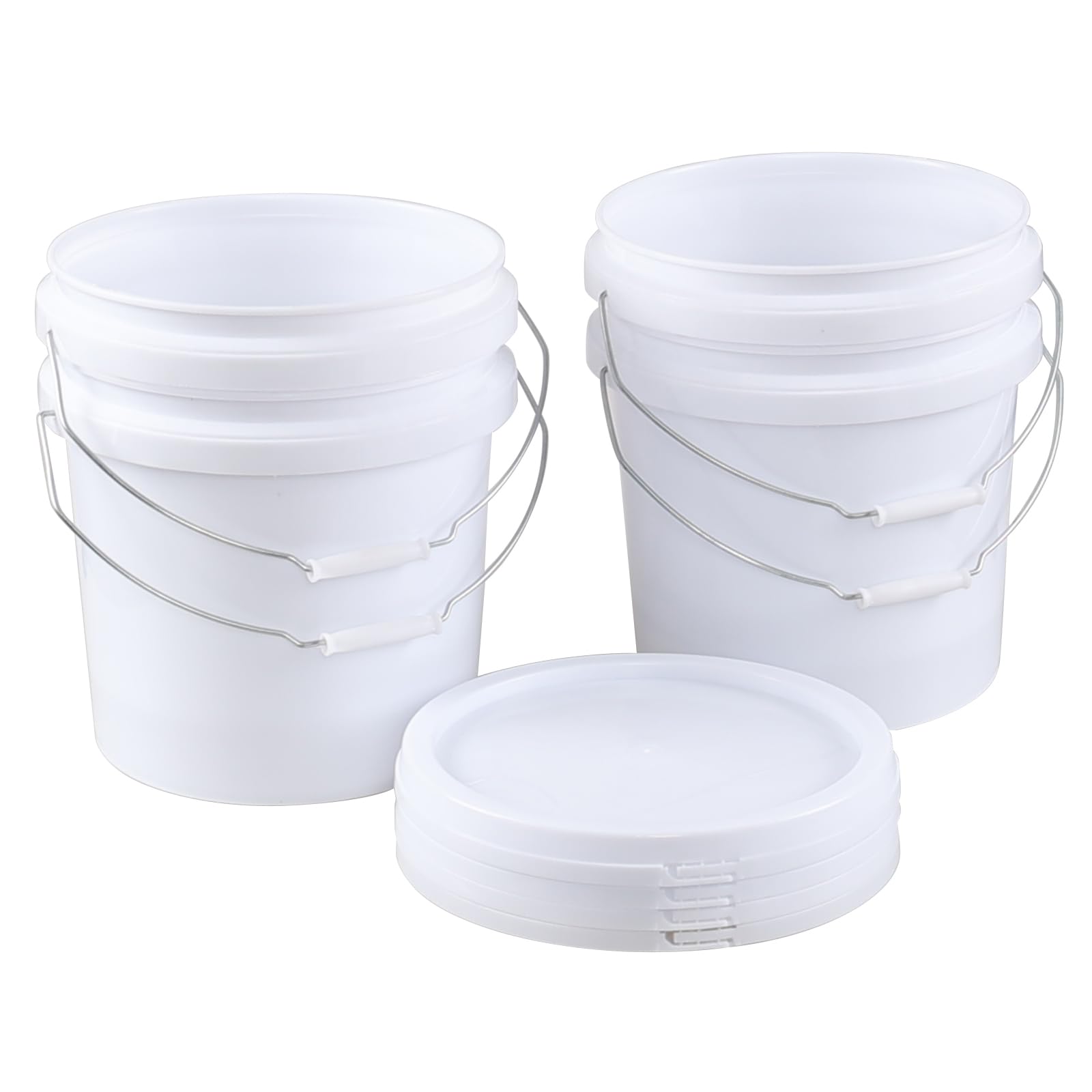Amazon.com: Hommp 4 Gallon Plastic Bucket Pail Container with Lid, 4 ...