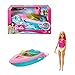 Amazon.com: Barbie Doll & Toy Boat Playset with Pet Puppy, Life Vest ...
