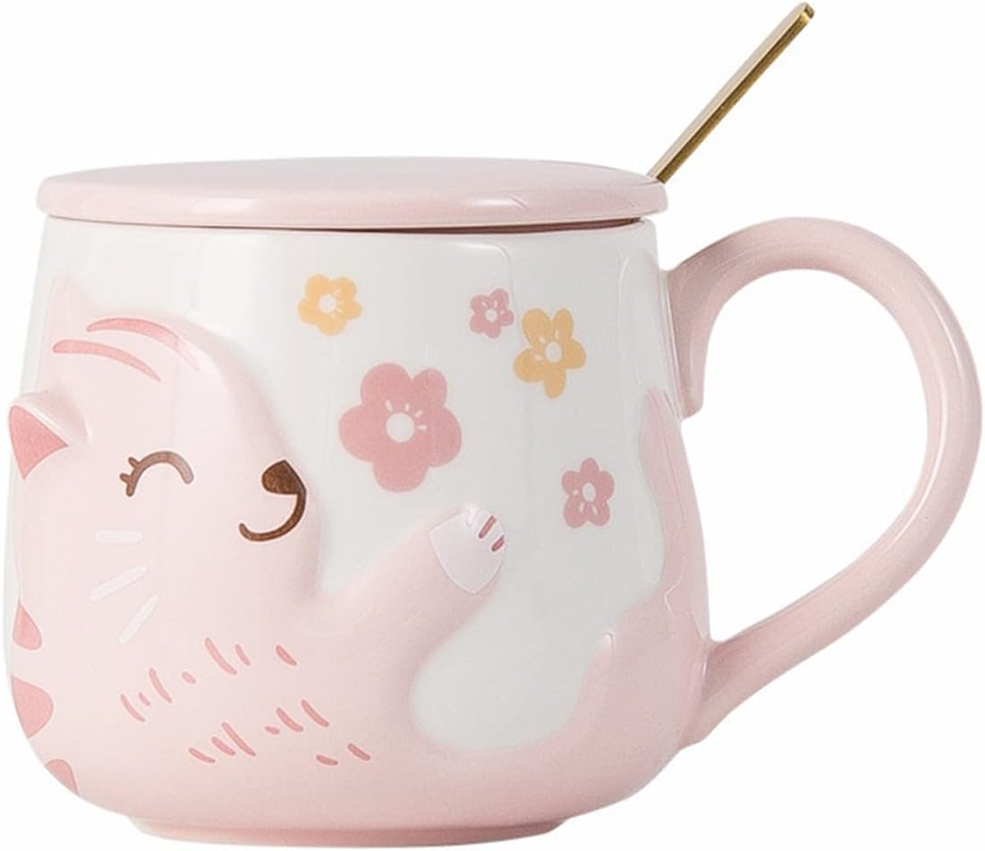 Amazon.com: LU JIANG Cat Cute Coffee Mug Ceramic Tea Cup with Cat Tail ...
