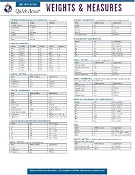 Weights and Measures - REA's Quick Access Reference Chart (Quick Access ...