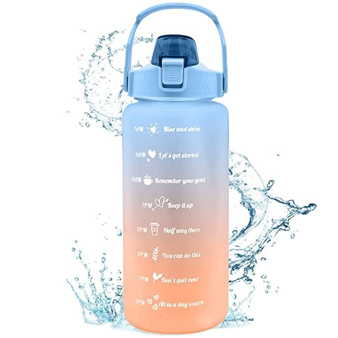 Miracle Solutions 2 Litre Plastic Water Bottle With Straw Motivational ...