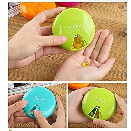 TAPUJI Weekly Rotating Pill Box Travel Pill Case Splitter Pill ...