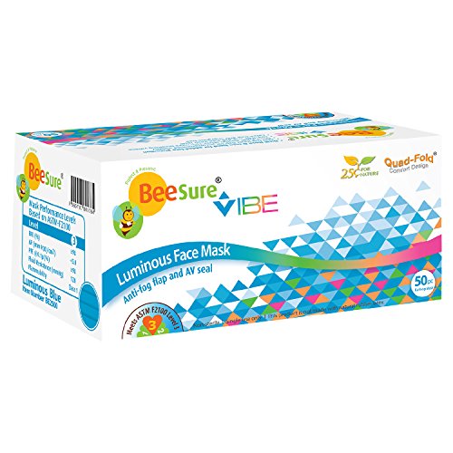 BeeSure Vibe Face Masks, Luminous Blue (Pack of 50) – Beekeeping Trove