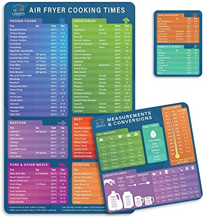 Air Fryer Conversion Chart Metal Sign - Cooking Times Temp Oven Kitchen ...