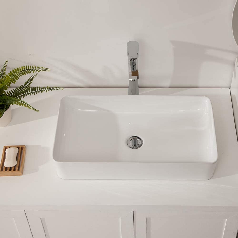 Snapklik.com : 24 Vessel Sink Rectangle - 24 X 14 Inch Bathroom Sink Modern Large Rectangular ...