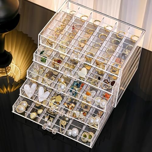 Amazon.com: CLOPOMIC Earring Holder Organizer Box with 5 Drawers, Clear ...