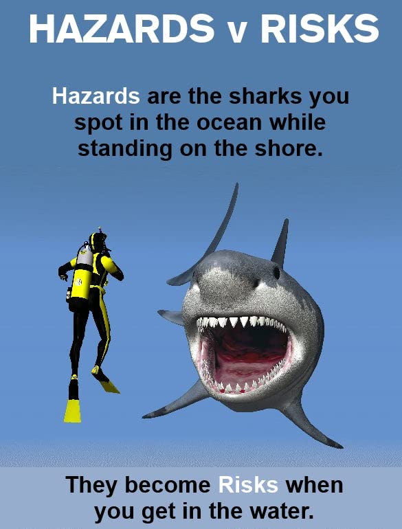 Hazards v Risks, Hazards are The Sharks You spot in The Ocean While ...