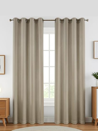 Buy FURNADO 100% Blackout Curtains for 8 Feet Door | Set of 2 | Thermal ...