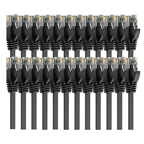 Ercielook Ethernet Cable 1 ft (24-Pack) - Cat 6 High Speed Flat Network ...