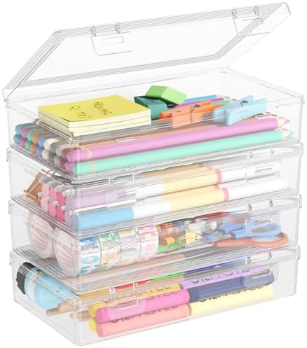 Amazon.com: Ykimok Large Capacity Clear Pencil Box, Pencil Case ...