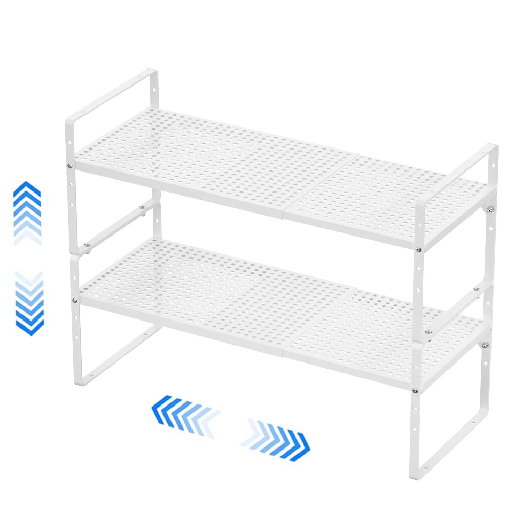 Amazon.com: MIYUPTC Expandable Cabinet Shelf Organizer, Stackable ...