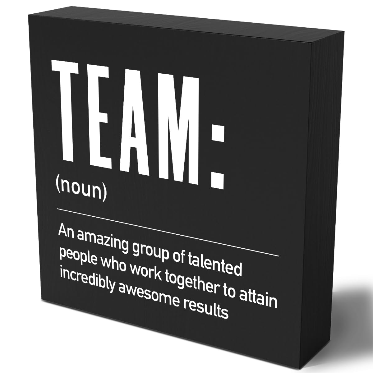 Amazon.com: Office Decor Inspirational Wood Sign Desk Decor Team ...