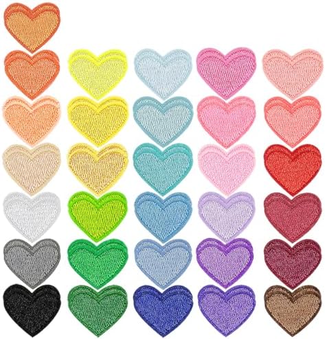 Amazon.com: 62 Pcs Heart Iron On Patches - Mini Small Clothing Patches ...