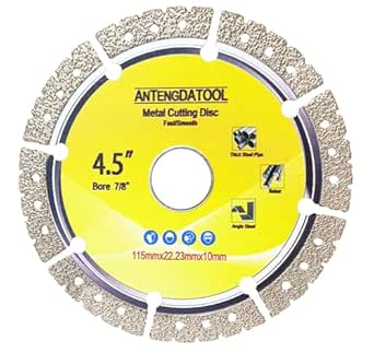 ANTENGDATOOL 4-1/2 Inch Diamond Cut Off Wheel for Metal, 4.5" Angle ...