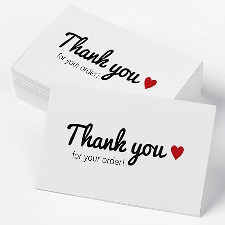 Amazon.com : Lannso Thank You Cards Small Business, 100 PCS Thank You ...