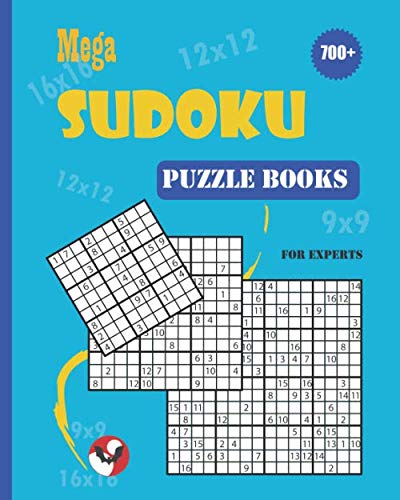 Mega Sudoku Puzzle Books For Experts: 700+ Puzzles - Medium 9x9, Large ...