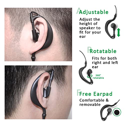 SUNDELY 2 X Earpiece Headset for Icom Radio IC-V8 IC-F3G IC-F12 IC-F20 ...