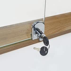 1PCS Single Double Glass Cabinet Door Lock Showcase Display Locking ...