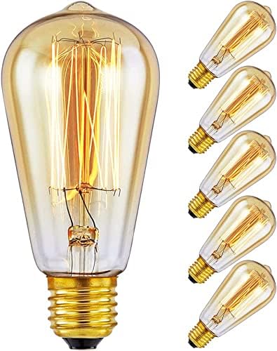MOSSODOR E27 Screw Bulb, LED Edison Light Bulb Non-dimmable,220V 6W ...